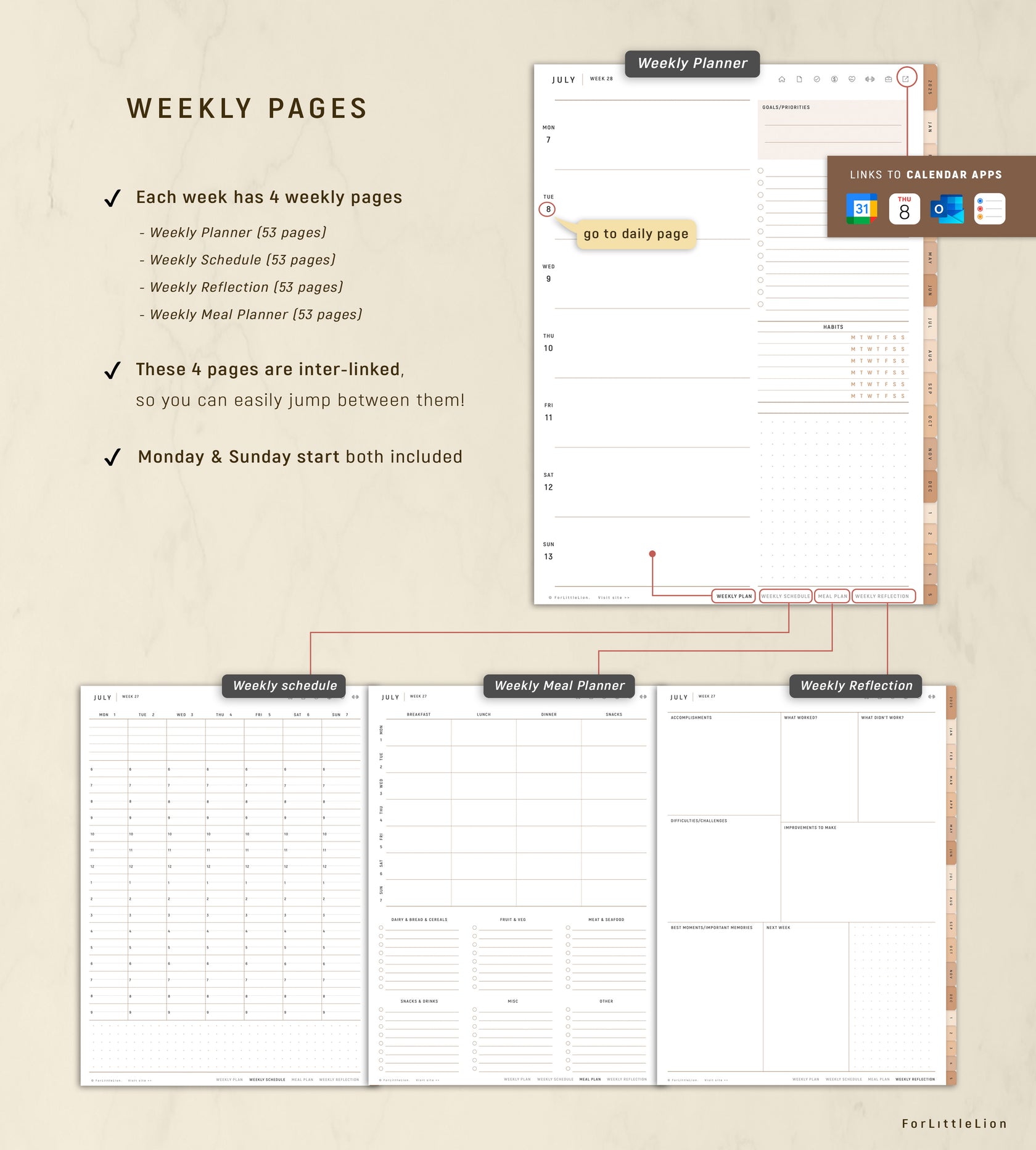 All-in-one Digital Planner | 2025 2026 2027 + Undated – ForLittleLion