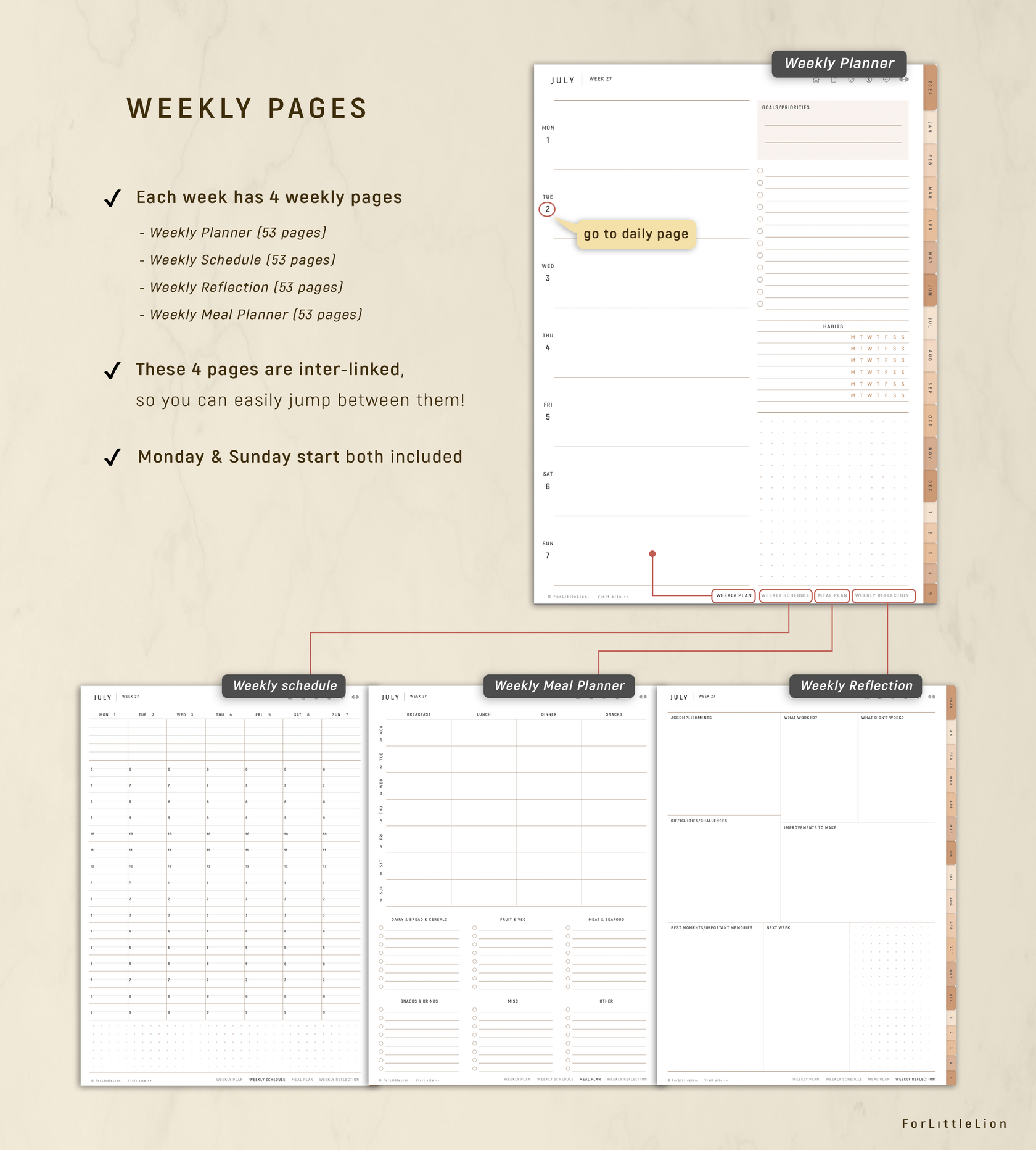 All-in-one Digital Planner 2024 2025 2026 + Undated – ForLittleLion