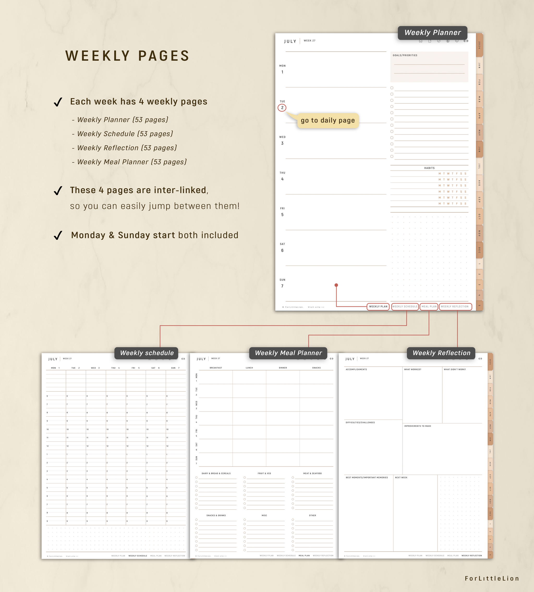All-in-one Digital Planner 2024 2025 2026 + Undated – ForLittleLion