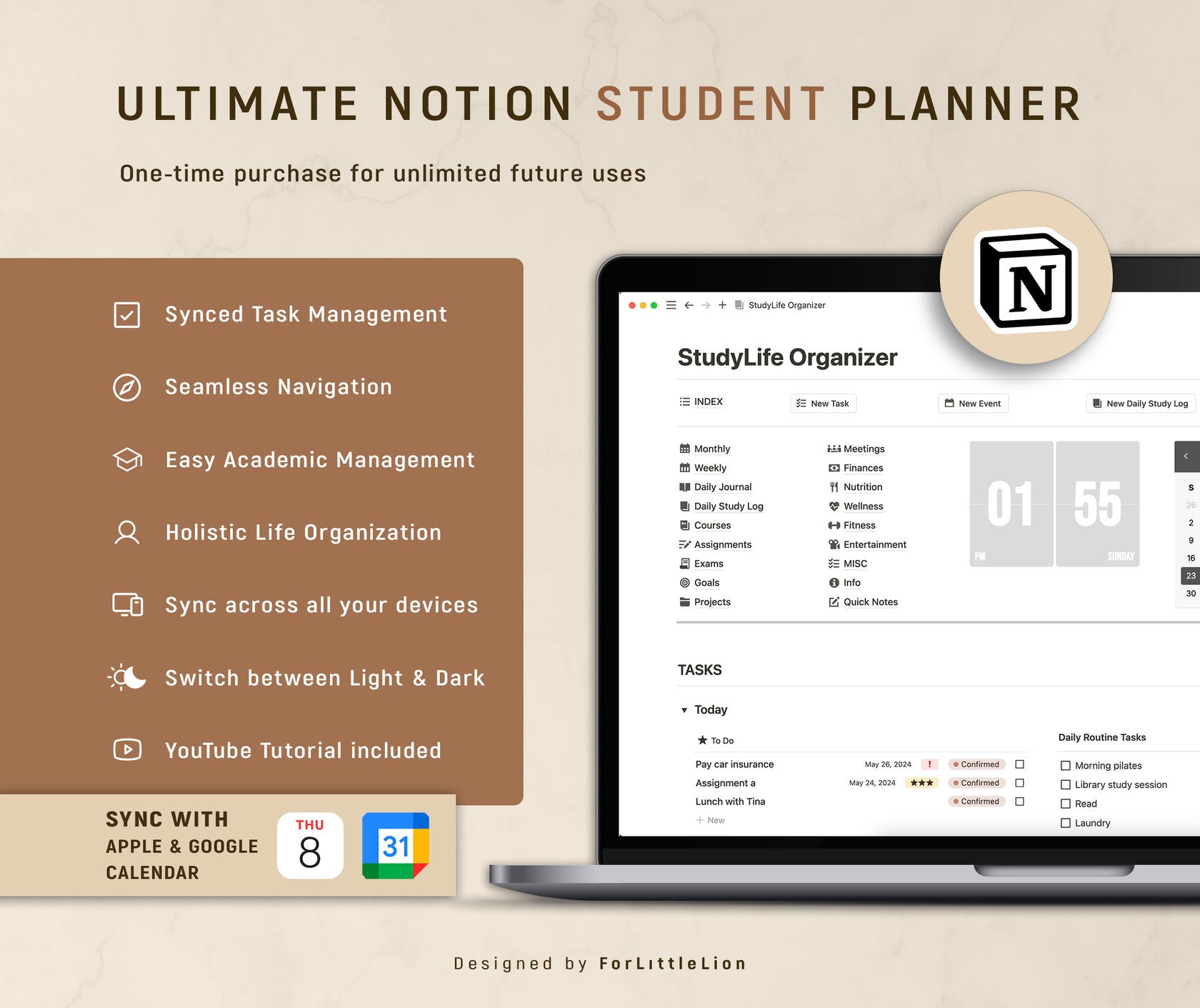 The Ultimate Notion Student Planner – ForLittleLion