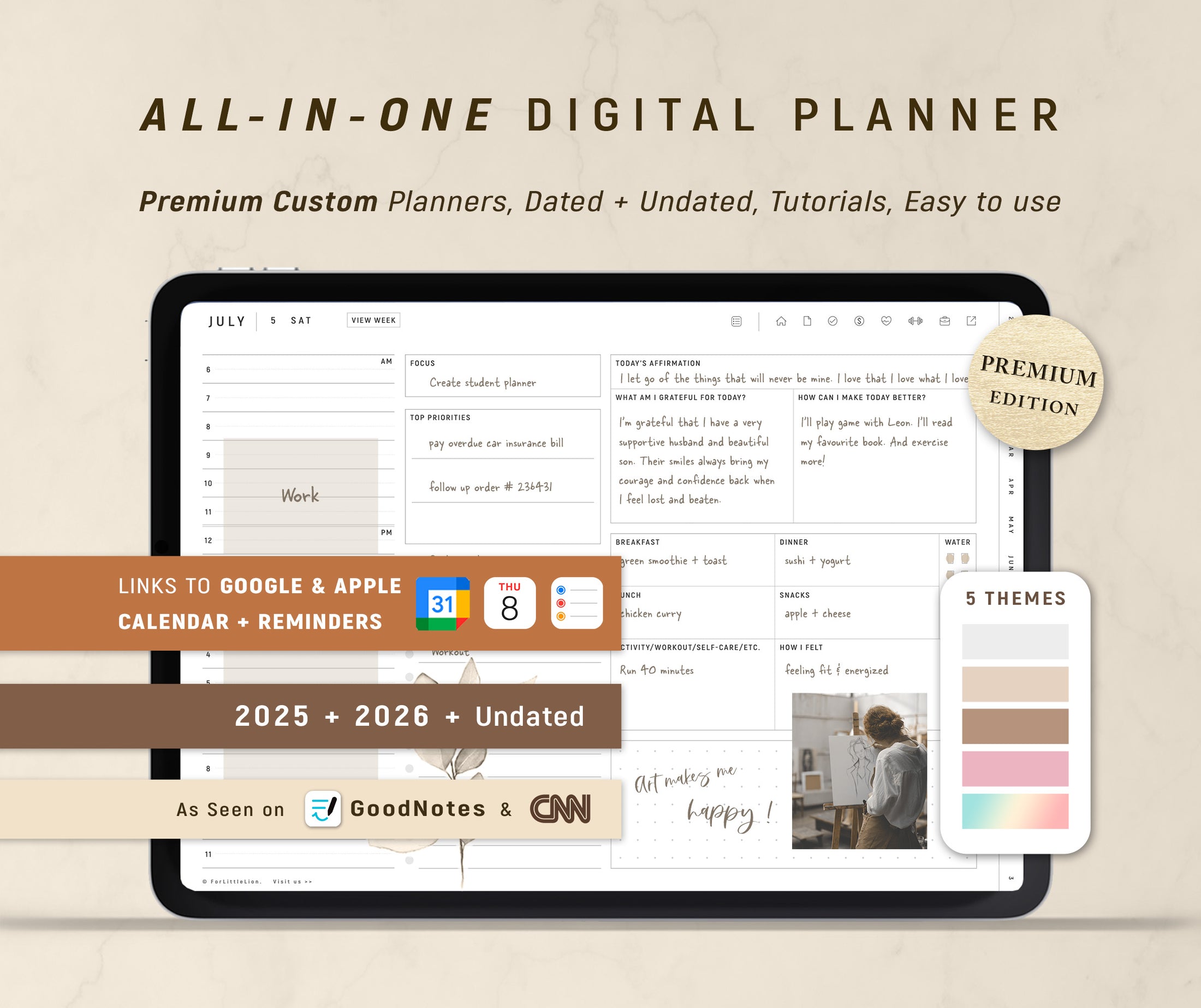 All-in-one Digital Planner 2025 2026 + Undated – ForLittleLion