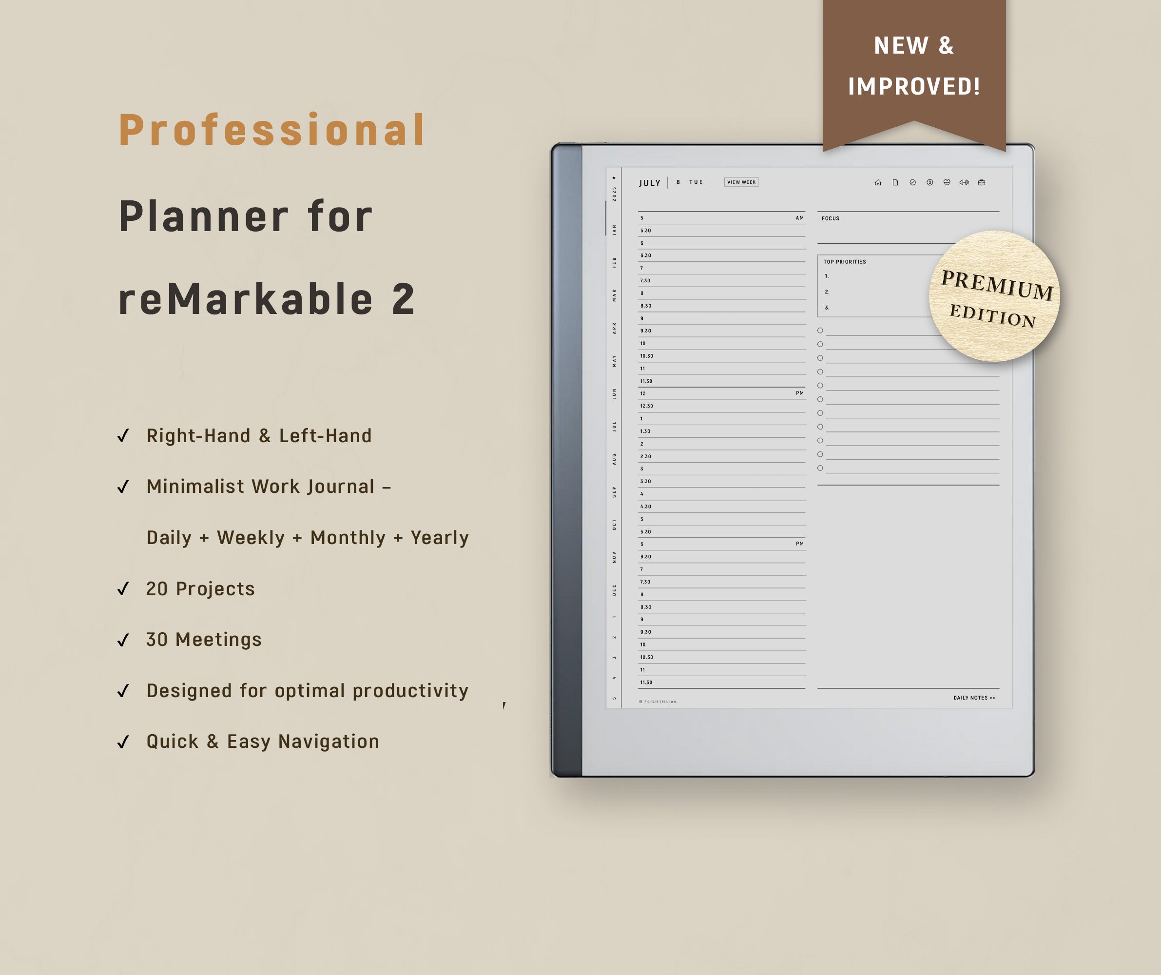 reMarkable 2 Work Planner – ForLittleLion