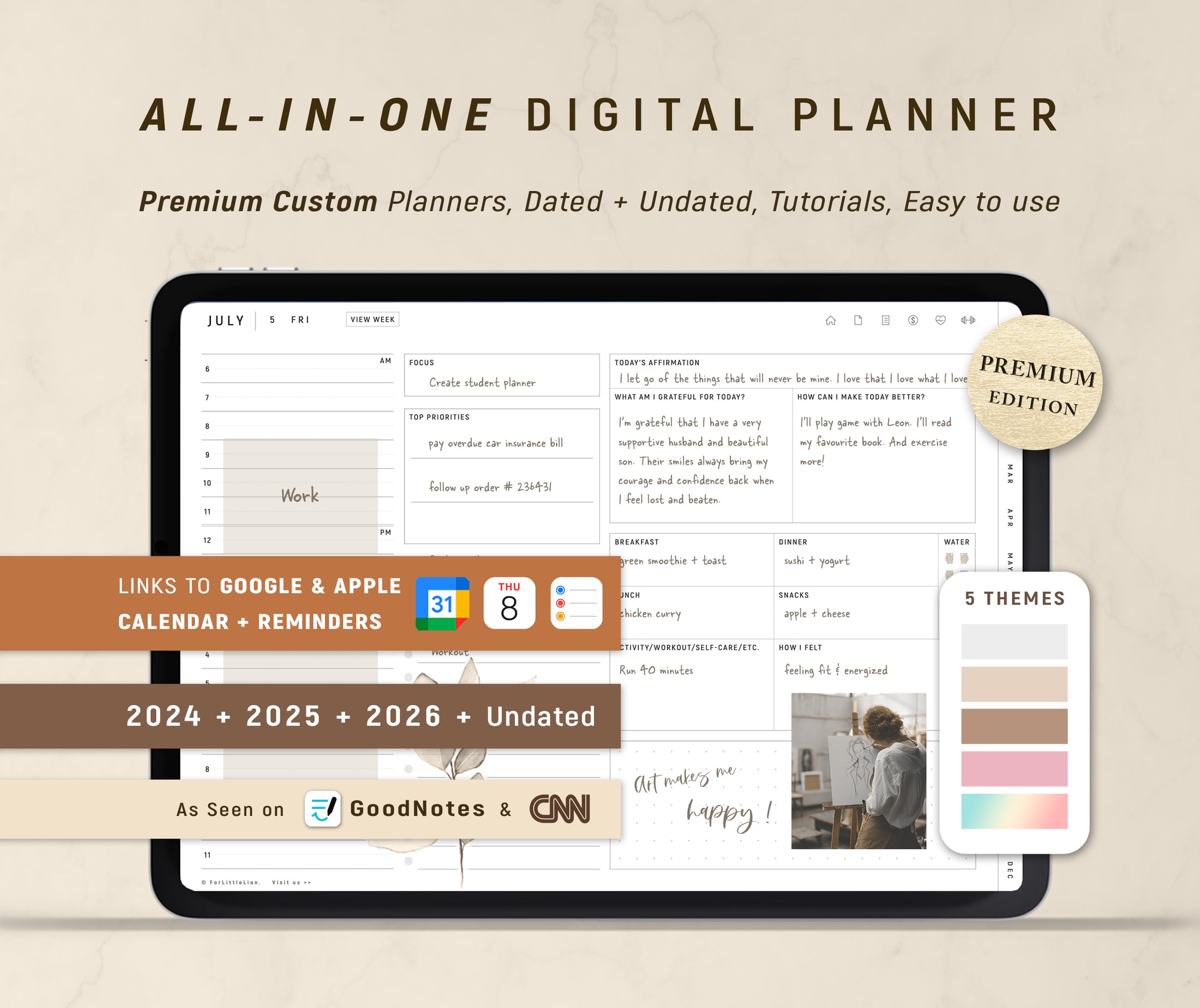 All-in-one Digital Planner 2024 2025 2026 + Undated – ForLittleLion