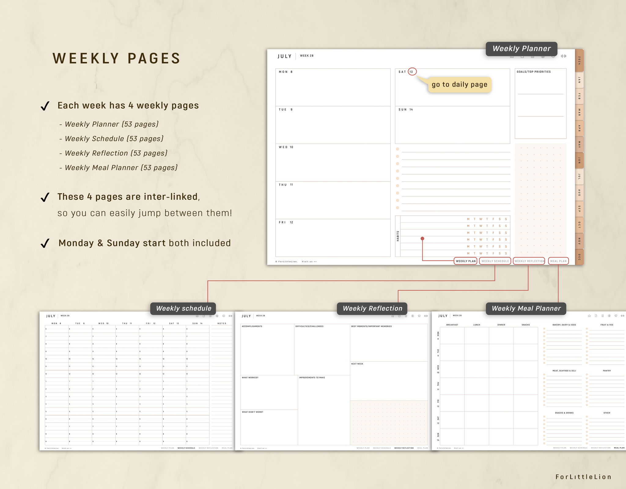 All-in-one Digital Planner 2024 2025 2026 + Undated – ForLittleLion